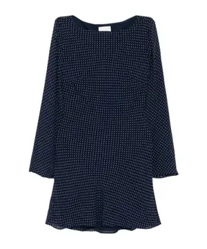 REFORMATION Esra Mini Dress With Bell Sleeves And Polka Dots - Black