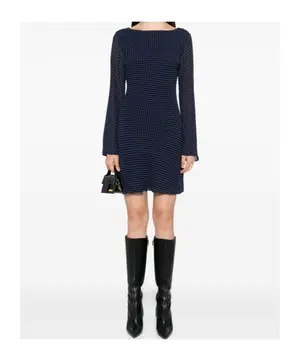 REFORMATION Esra Mini Dress With Bell Sleeves And Polka Dots