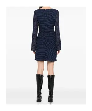REFORMATION Esra Mini Dress With Bell Sleeves And Polka Dots