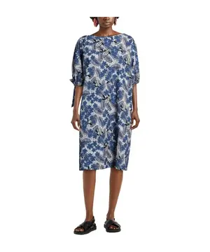 Max Mara Flared Floral-print Poplin Dress