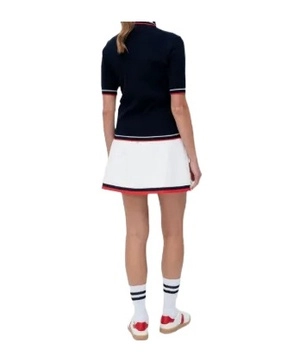 SPORTY  RICH Sporty & Rich Pleated Mini Skirt With Contrast Trim - Red