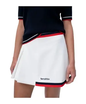 SPORTY  RICH Sporty & Rich Pleated Mini Skirt With Contrast Trim