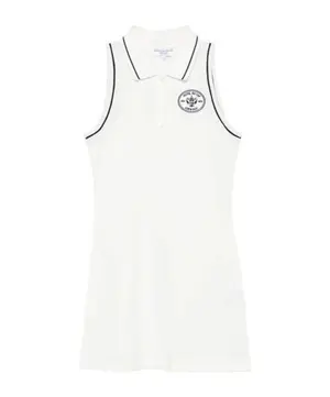 SPORTY  RICH Embroidered-logo Polo Mini Dress
