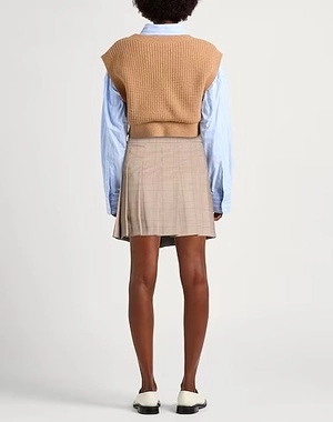 Max Mara Pleated Prince Of Wales Check Tweed Skirt