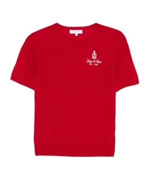 SPORTY  RICH Sporty & Rich Merino Wool T-shirt With Logo Detail