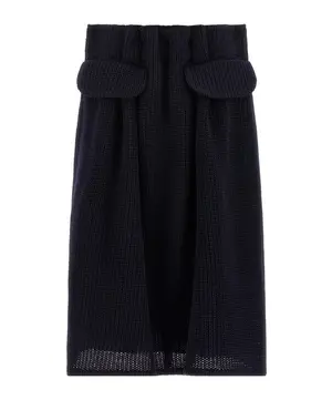 PRADA Wool Knit Midi Skirt