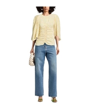 Isabel Marant Étoile Two-tone Gathered Crewneck Top - Nude