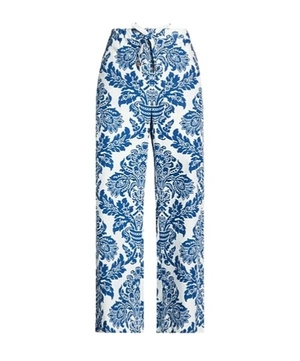 Max Mara Wide-leg Floral Print Poplin Trousers - Blue