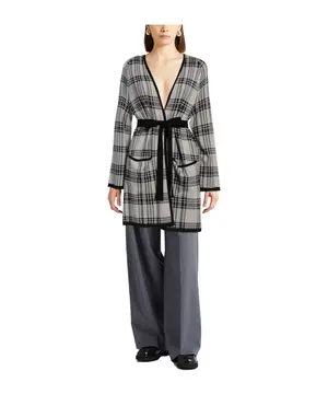 Max Mara Plaid Wool Lightweight Knit Sweater
