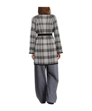 Max Mara Plaid Wool Lightweight Knit Sweater