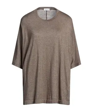 Brunello Cucinelli Shimmer Crewneck Short-sleeve Top - Gray