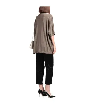 Brunello Cucinelli Shimmer Crewneck Short-sleeve Top - Gray