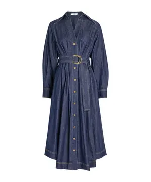 Zimmermann Belted Denim Midi Shirt Dress