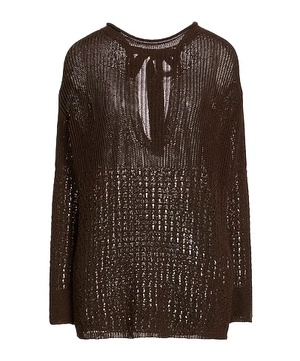 Max Mara Knitted Long Sleeve Top With Back Tie Detail