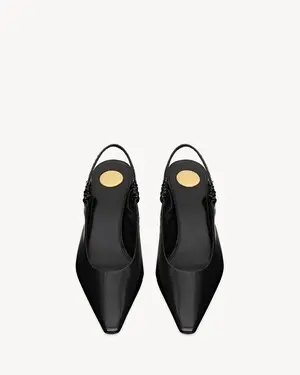 Saint Laurent Slingback High-heeled Sandals - Black