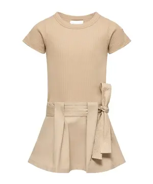 Moncler Cotton Dress With Bow Detail