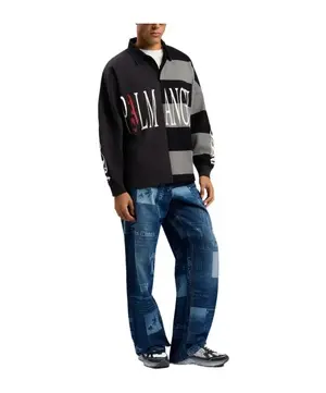 Palm Angels Flames Patchwork Polo Shirt