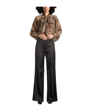 Chloé High-waisted Shiny Flared Tailored Trousers
