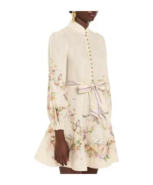 Zimmermann Printed Linen Mini Dress