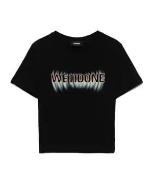 We11Done Logo Cropped T-shirt - Black
