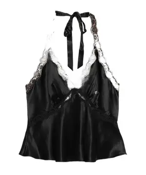 REFORMATION Monica Top With Lace Trim - Black