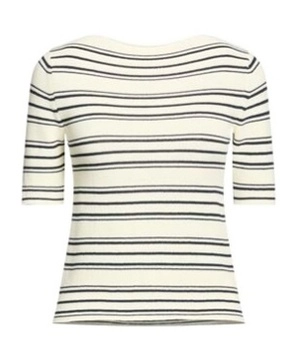 MAXCO. Max&co. Striped Knit Sweater - White