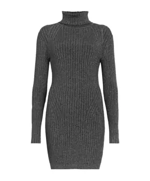 ALLSAINTS Ribbed Turtleneck Mini Dress - Black
