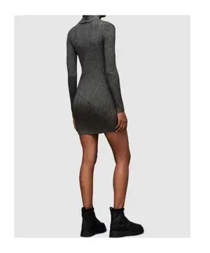ALLSAINTS Ribbed Turtleneck Mini Dress