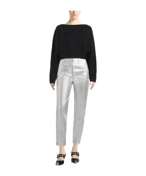 Saint Laurent Off-shoulder Drop Shoulder Long Sleeve Top