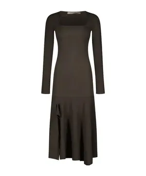 Paloma Wool Kira Midi Dress With Ruffled Hem - Black