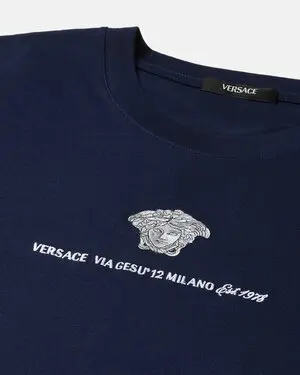 Versace Embroidered-medusa Head T-shirt