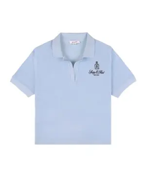 SPORTY  RICH Sporty & Rich Embroidered Polo Shirt - Blue