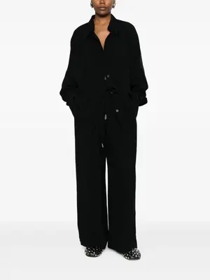 Nanushka High-waisted Belted Wide-leg Trousers