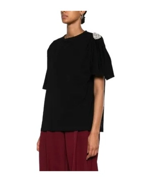 AREA Embellished Puff-sleeve Top