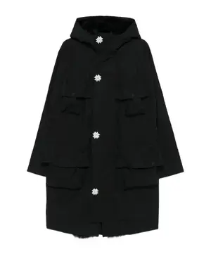 Simone Rocha Embroidered Hooded Parka - Black