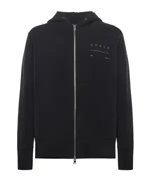 Hogan Logo Printed Full Zip Hoodie