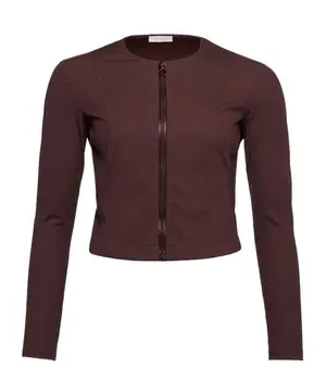 ERES Ribbed Zip-front Jacket - Red