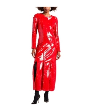 GANNI Sequined Long Sleeve Maxi Dress
