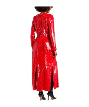 GANNI Sequined Long Sleeve Maxi Dress