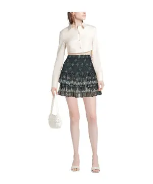 Isabel Marant Étoile Multicolor Tiered Ruched Gauze Skirt - Black