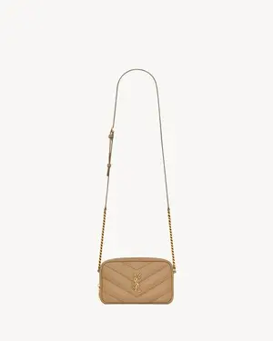Saint Laurent Loulou Mini Camera Bag In Lambskin - Nude