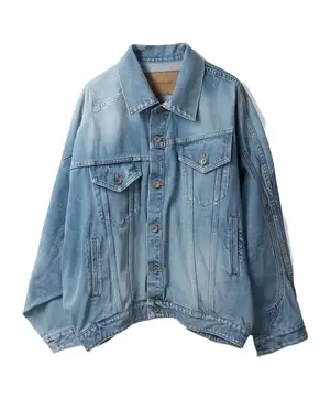 DOUBLET Asymmetrical Denim Jacket With Drop Shoulder