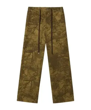 LOW CLASSIC Drawstring Camouflage Trousers - Brown