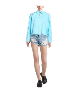 MAISON MARGIELA Collared Long Sleeve Cropped Shirt