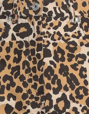 Max Mara Leopard Print Gabardine Flared Mini Skirt