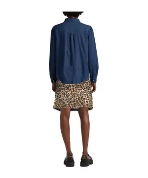 Max Mara Leopard Print Gabardine Flared Mini Skirt