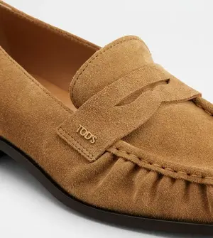 TOD'S Suede Loafers With Logo Detail