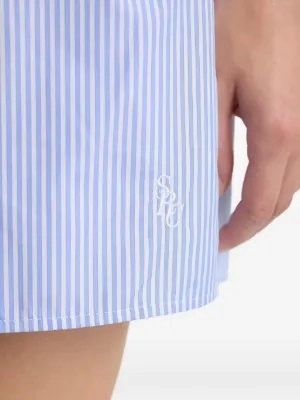 SPORTY  RICH Sporty & Rich Striped Button Shorts