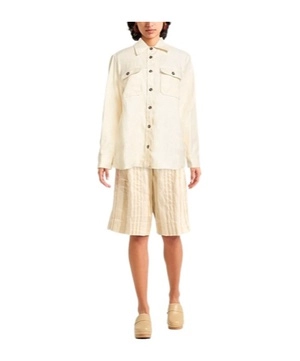 Max Mara Linen Shirt With Appliqués And Embroidery