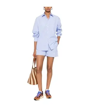 SPORTY  RICH Sporty & Rich Striped Embroidered Shirt